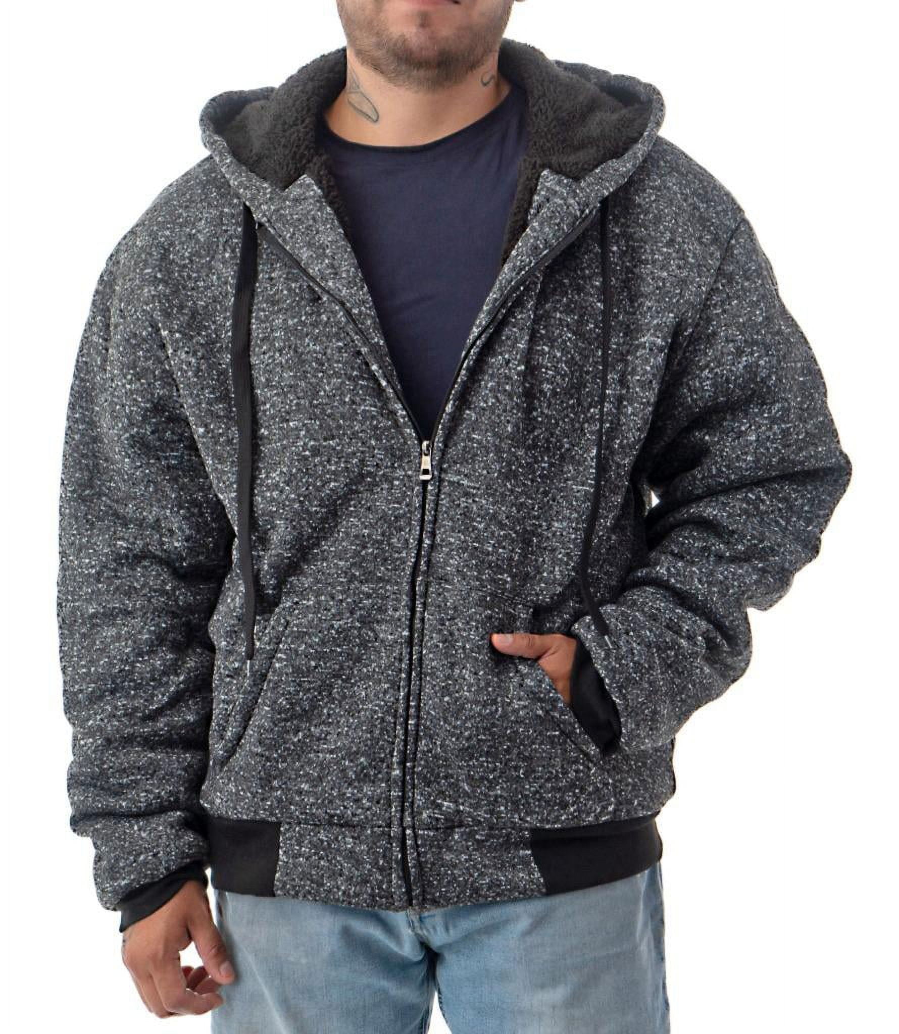 Men's Heavyweight Sherpa Lined Hoodie - Full Zip Soft Fleece Lining Winter Sweatshirts M-5XL ...