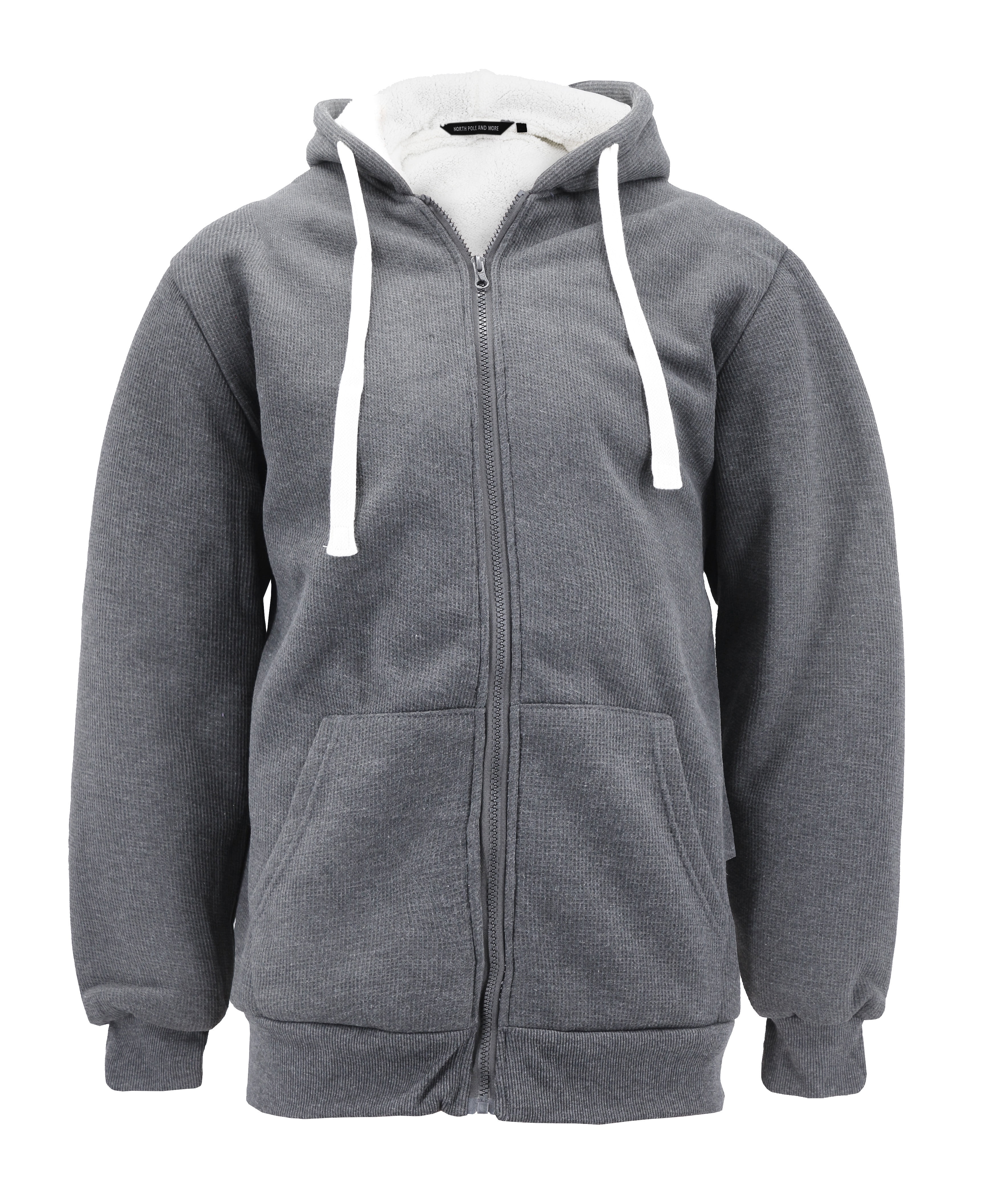 Men's Heavyweight Thermal Zip Up Hoodie Warm Sherpa Lined Sweater ...