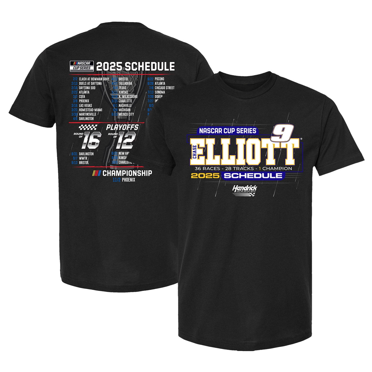 Men's Hendrick Motorsports Team Collection Black Chase Elliott 2025 ...
