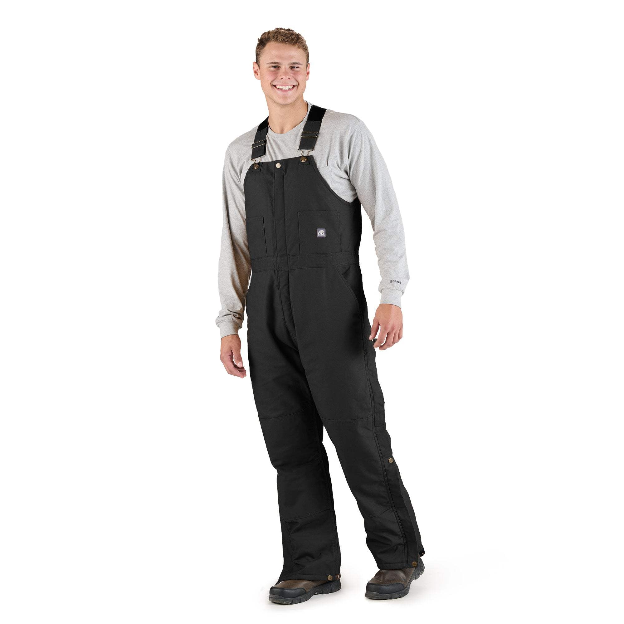 BERNE Men's Heritage Insulated Bib Overall, Cold Weather Outdoor Winter ...