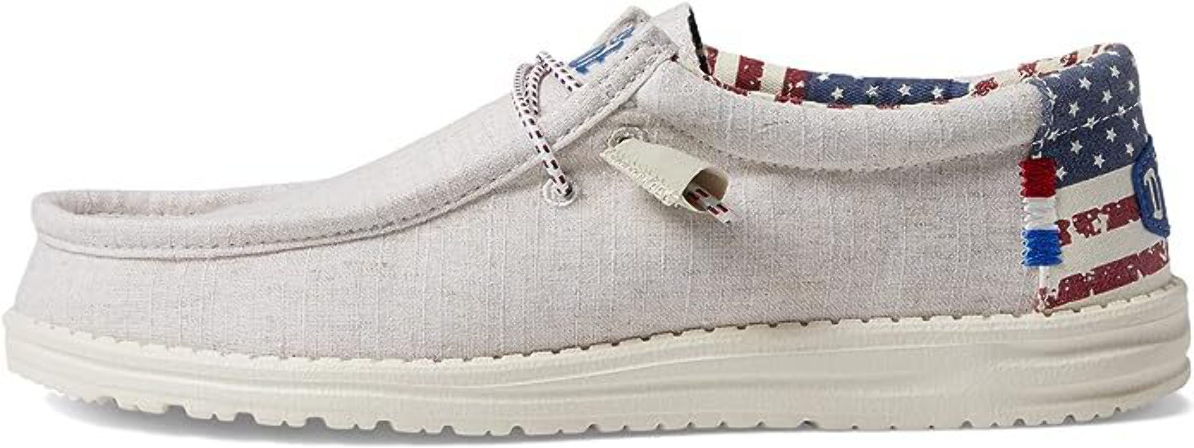 Men's Hey Dude, Wally Patriotic Slip-On 40001-1K1 Off White Synthetic ...