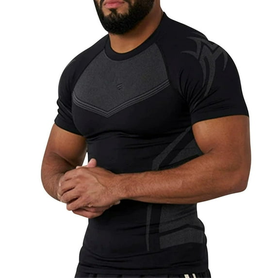 Men's High Stretch Short Sleeve Performance T-Shirt for Gym Training ...