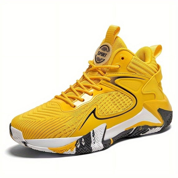 Men's High Top Basketball Shoes, Breathable Mesh Athletic Sneakers with ...