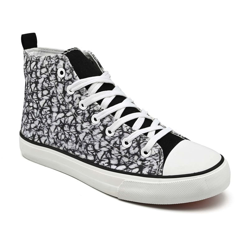 Men's High Top Canvas Sneakers Lace Up Classic Fashion Casual Shoes ...