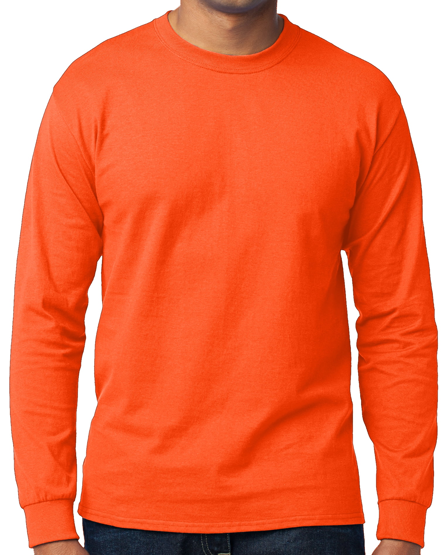 Men's High Visibility Long Sleeve T-shirt - Neon Orange, 6XL - Walmart.com