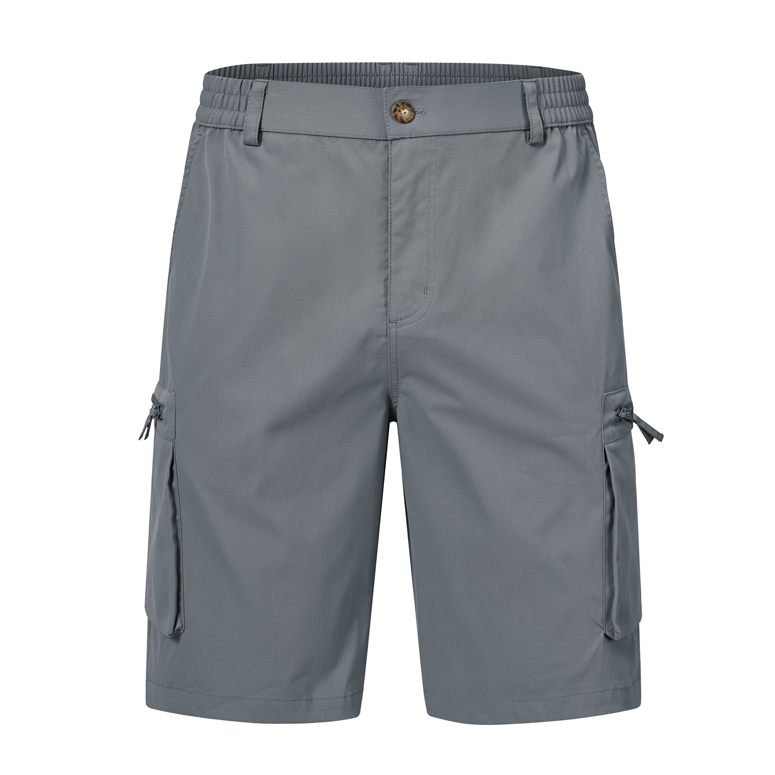 NEIKU Men's Tactical Hiking Cargo Shorts, Lightweight Elastic Waist ...