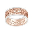 AFFY Men's Hip Hop Two Tone Trinity Wedding Band Ring In 14k Solid Rose ...