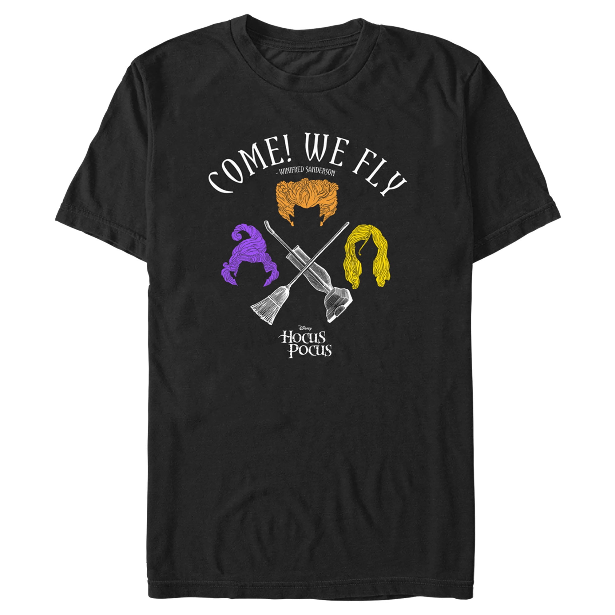 Men's Hocus Pocus Come We Fly Graphic Tee Black Large - Walmart.com