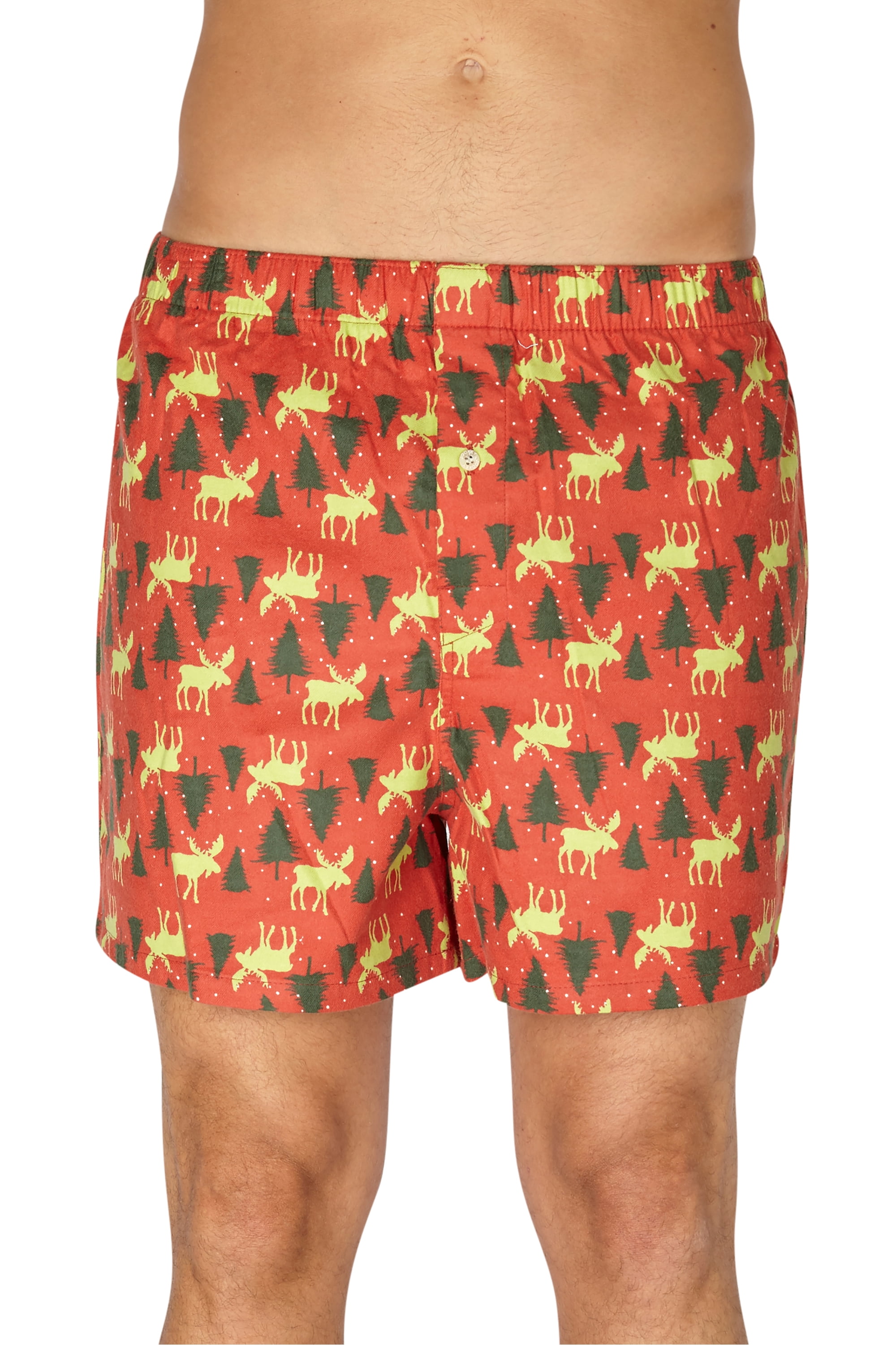 Men's Holiday Moose And Trees Boxers Underwear - Walmart.com