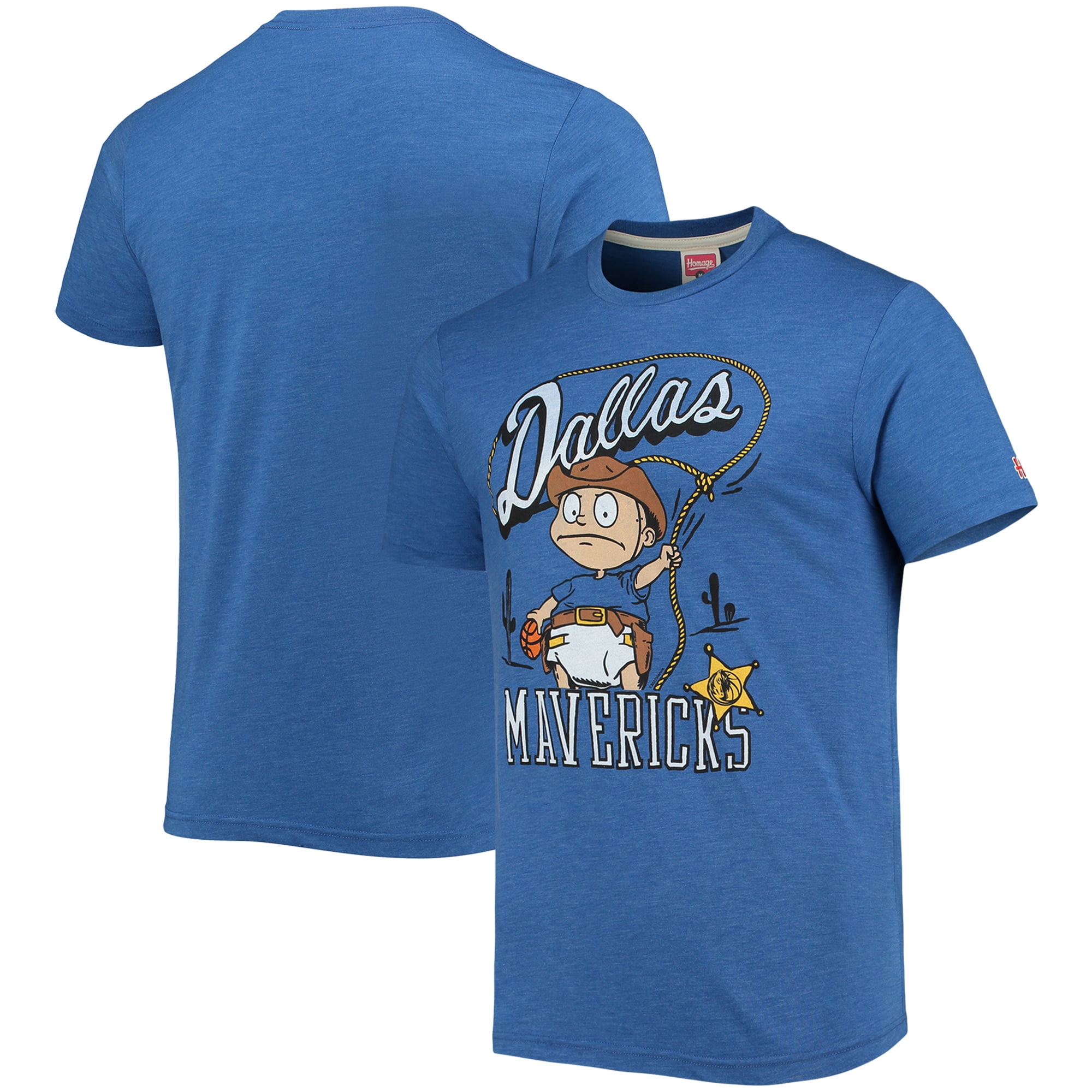 Men's Homage Blue Dallas Mavericks NBA x Rugrats Tri-Blend T-Shirt ...