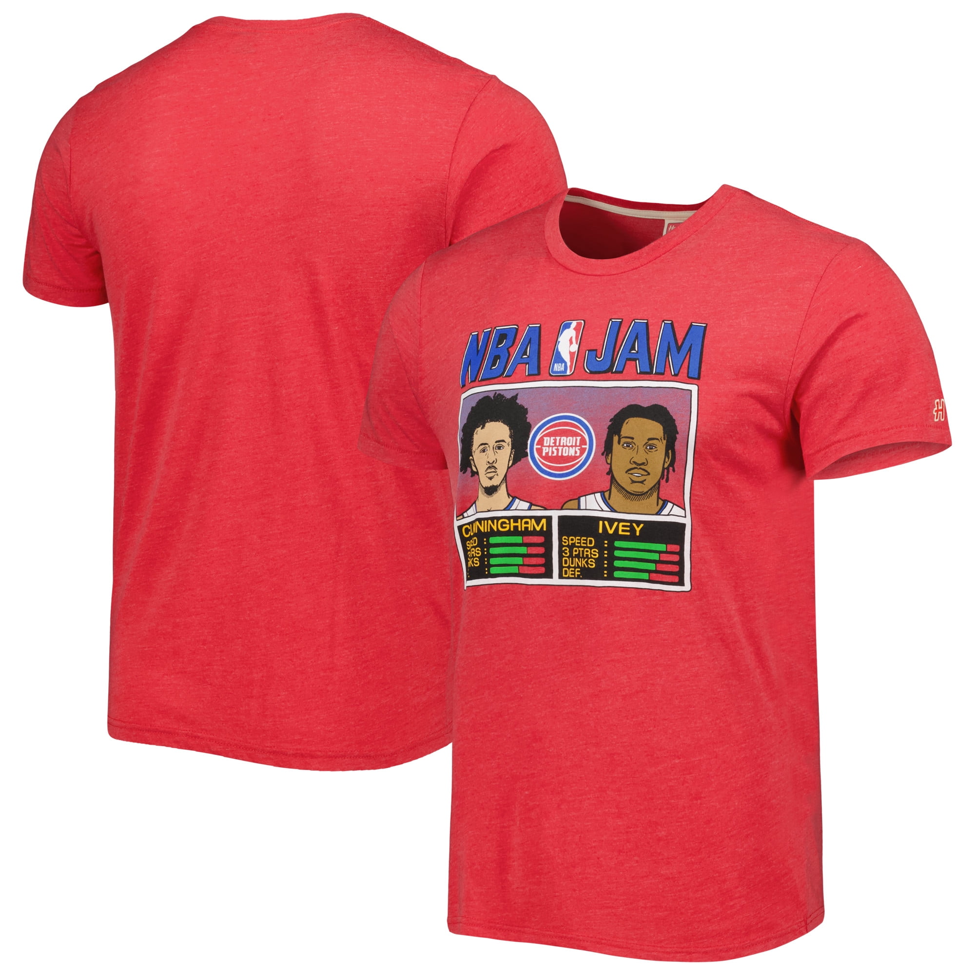 Men's Homage Cade Cunningham & Jaden Ivey Red Detroit Pistons NBA Jam ...