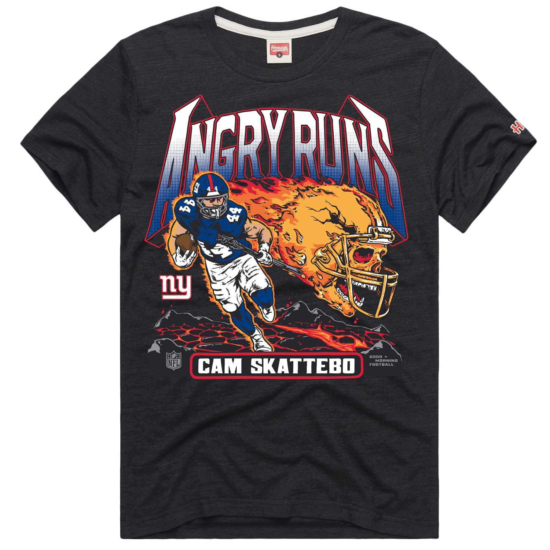 Unisex Homage Cam Skattebo Black New York Giants Angry Runs Player ...