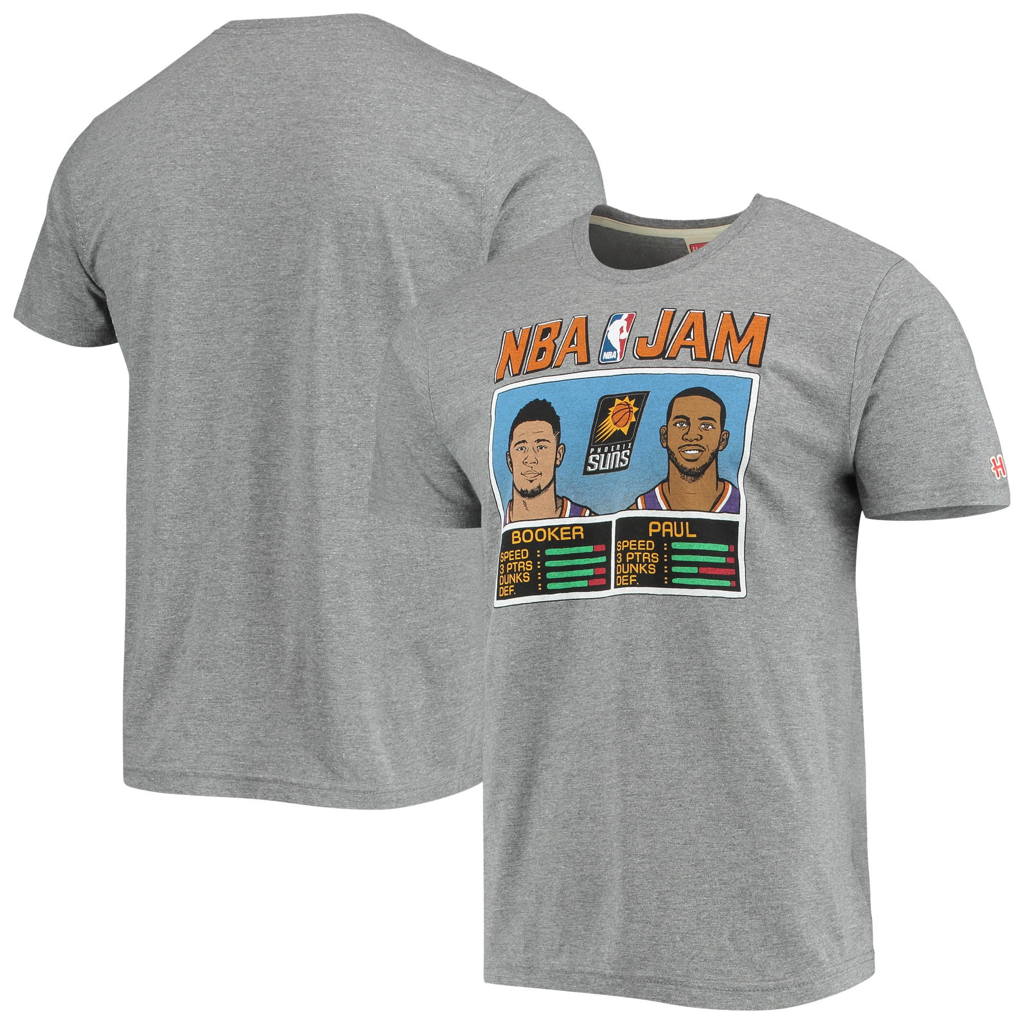 Men's Homage Devin Booker & Chris Paul Heathered Charcoal Phoenix Suns ...