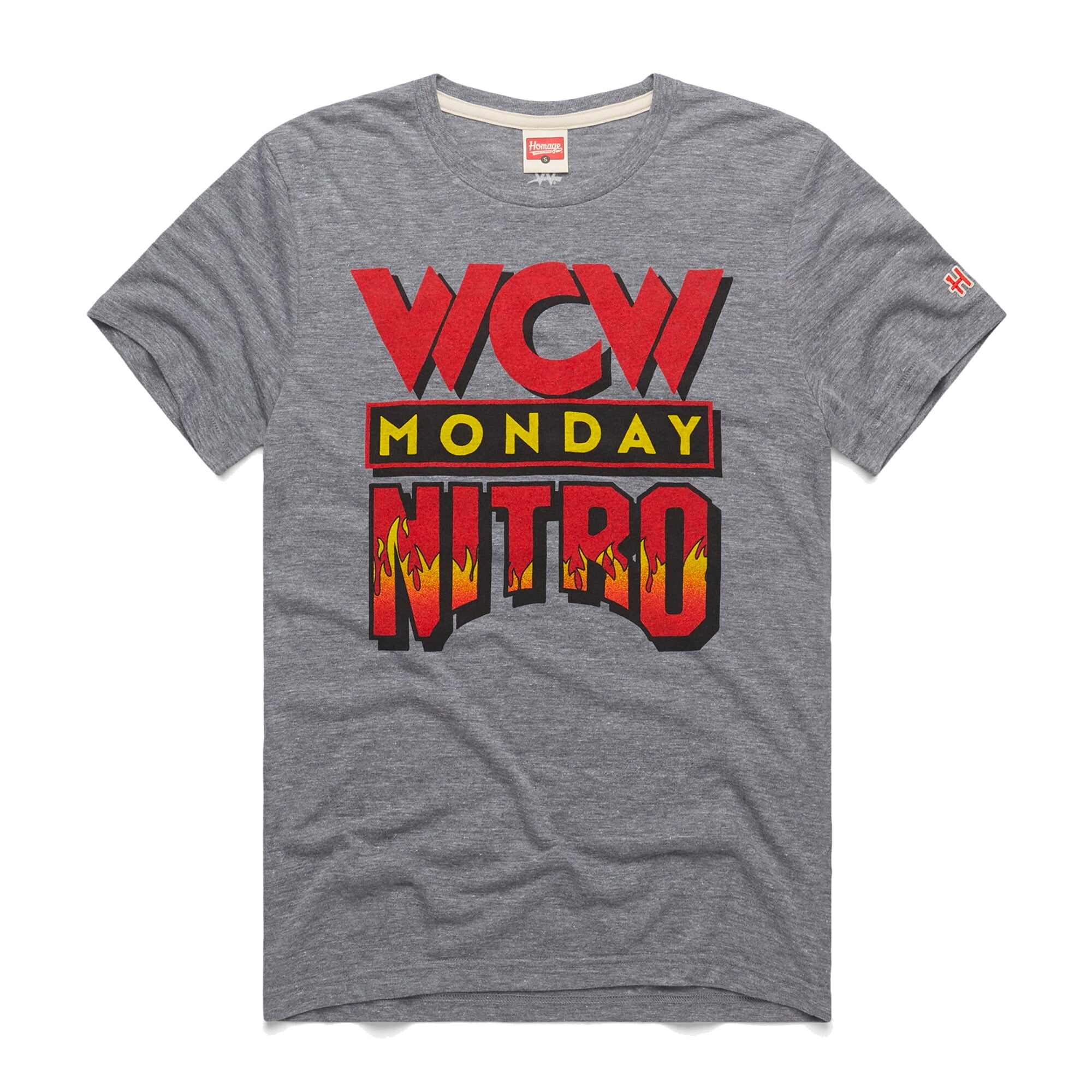 Men's Homage Heather Gray WCW Monday Nitro Retro Event Logo T-Shirt ...
