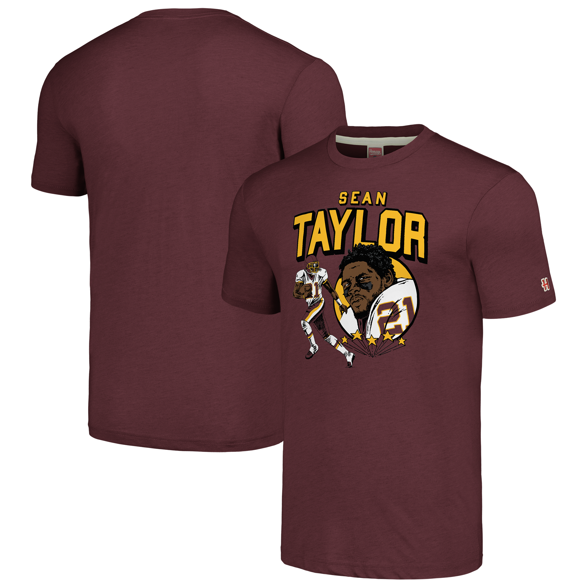 Men's Homage Sean Taylor Burgundy Washington Commanders Caricature ...