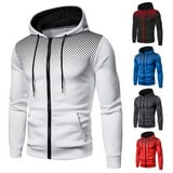 Men's Hooded Polka Dot Casual Cardigan Sweatshirt, Long Sleeve Sports ...