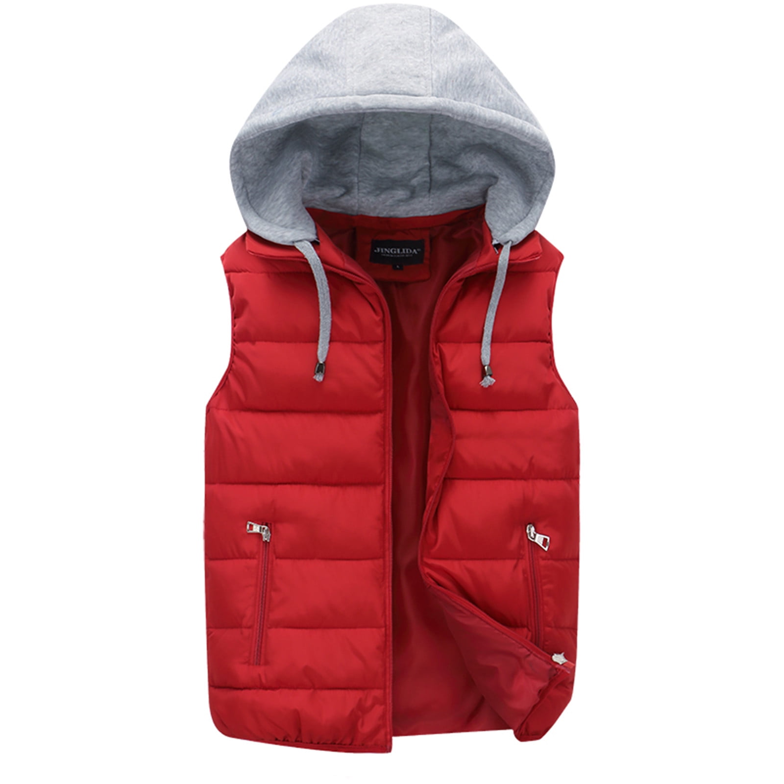 Men's Hooded Puffer Vest Lightweight Winter Coats Warm Puffer Jacket ...