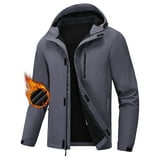 Men's Hooded Softshell Jacket Water-resistant Insulated Windbreaker ...