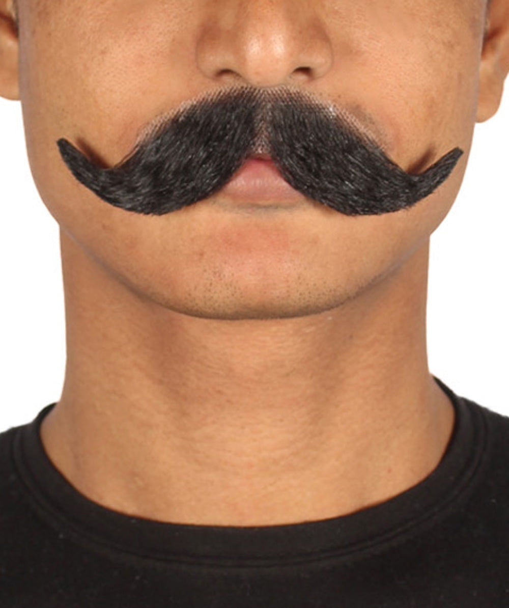 Men's Hook Style Moustache Set | Black Cosplay Facial Hair - Walmart.com