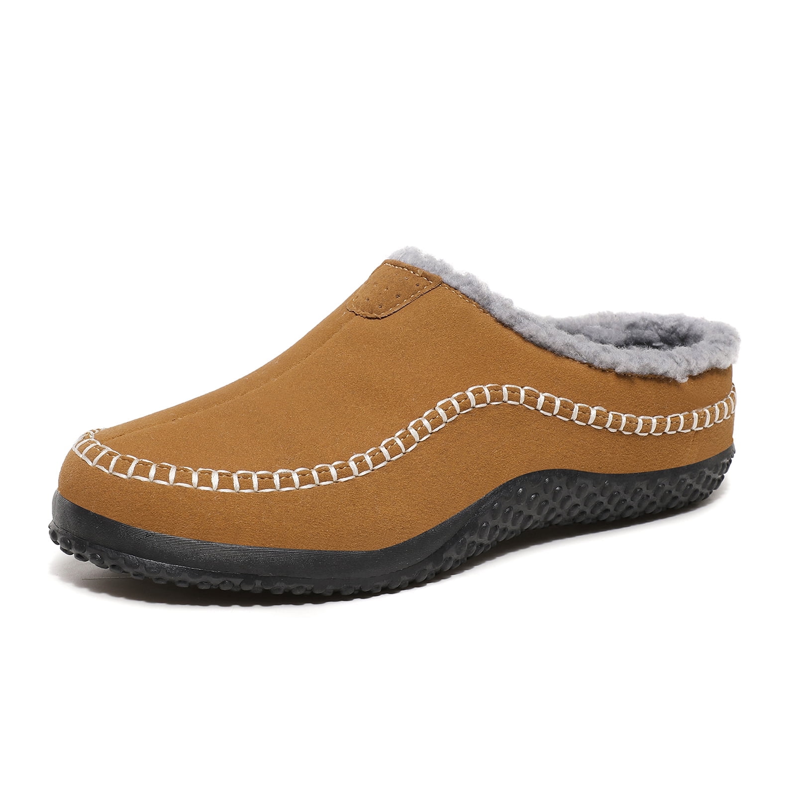 Men's House Slippers Cozy Moccassin Slippers Non-Slip Warm Suede House ...