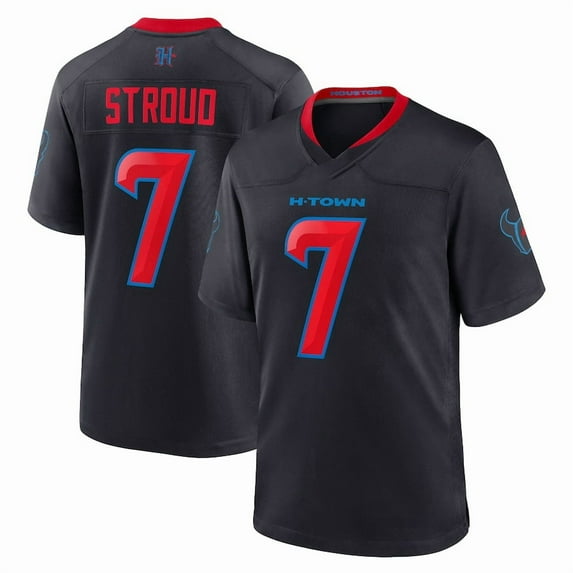 Men's Houston Stroud 7 Navy Alternate Sports Player Game Stitched Name ...