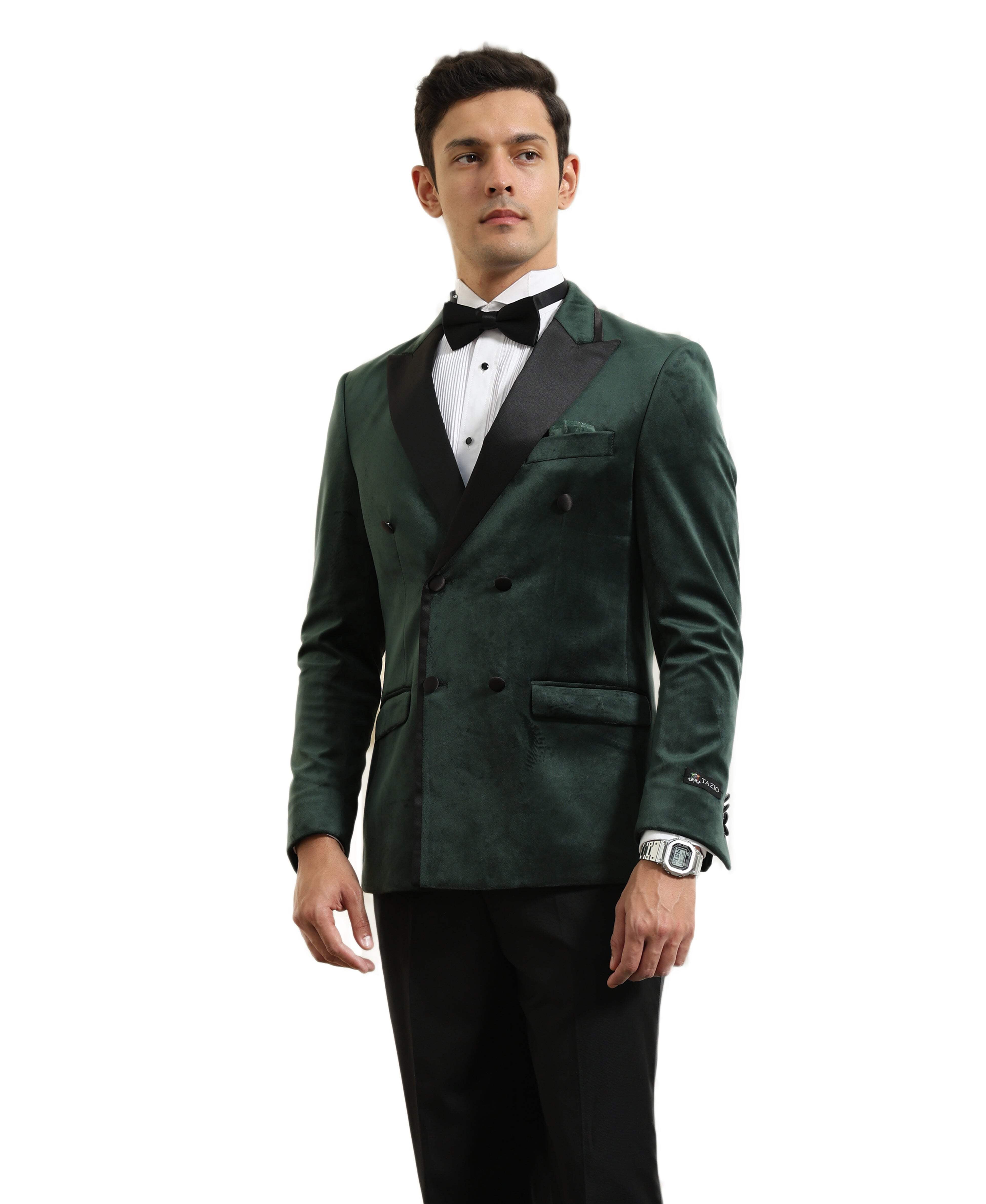 Men's Hybrid Fit Velvet Sport Coat w/ Satin Peak Lapel - Walmart.com