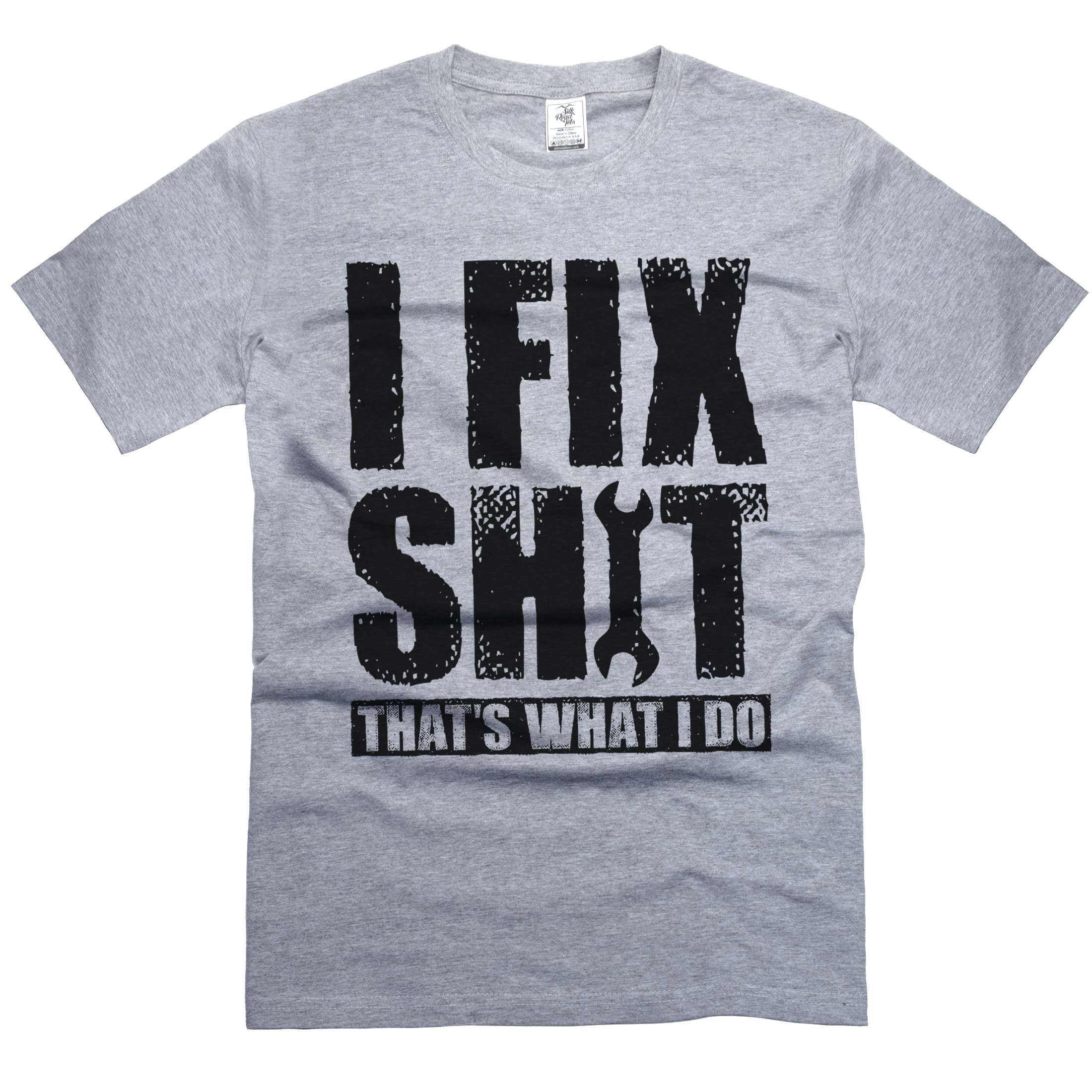 Men's I Fix Shirt Garage DIY T-Shirts Mechanic Engineer Gifts Father's ...