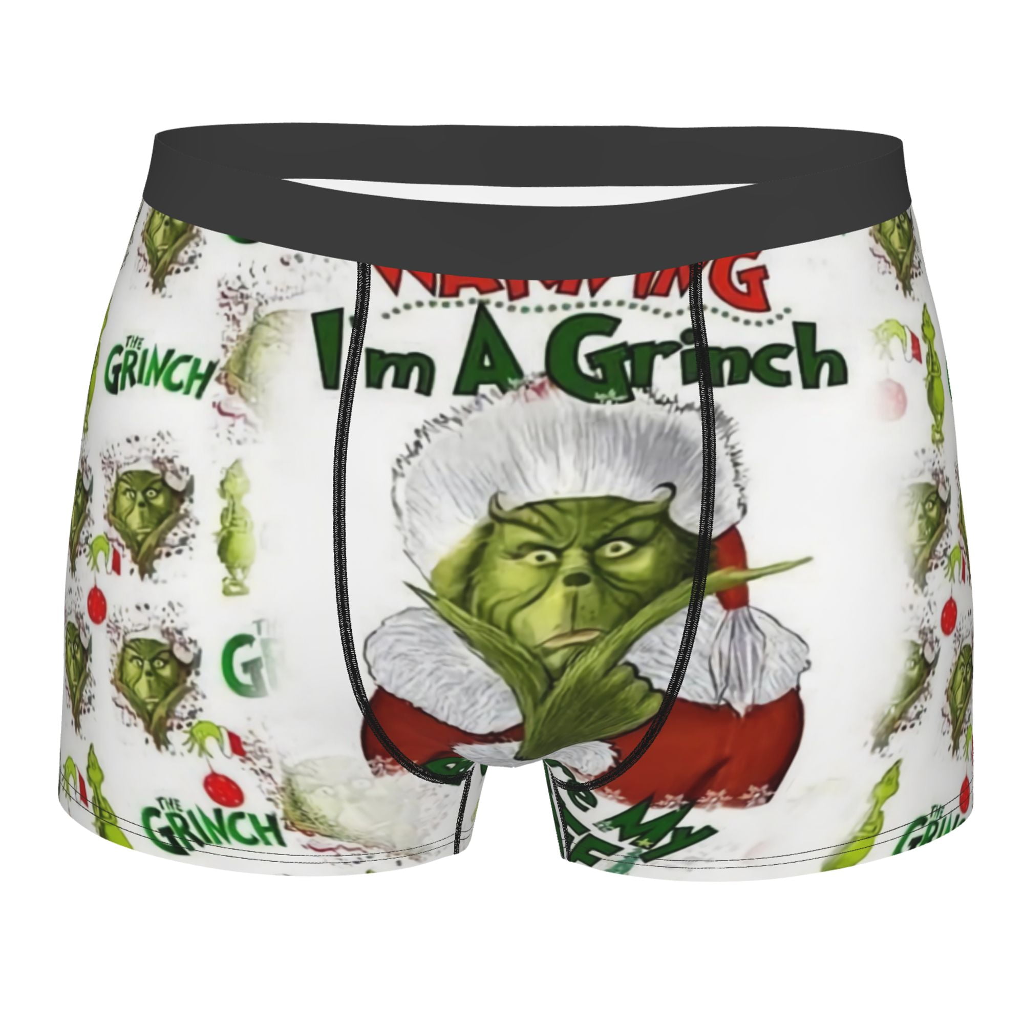 Men's I'm A Grinch Before My COFFEE Boxer Briefs Funny Boxer Shorts ...