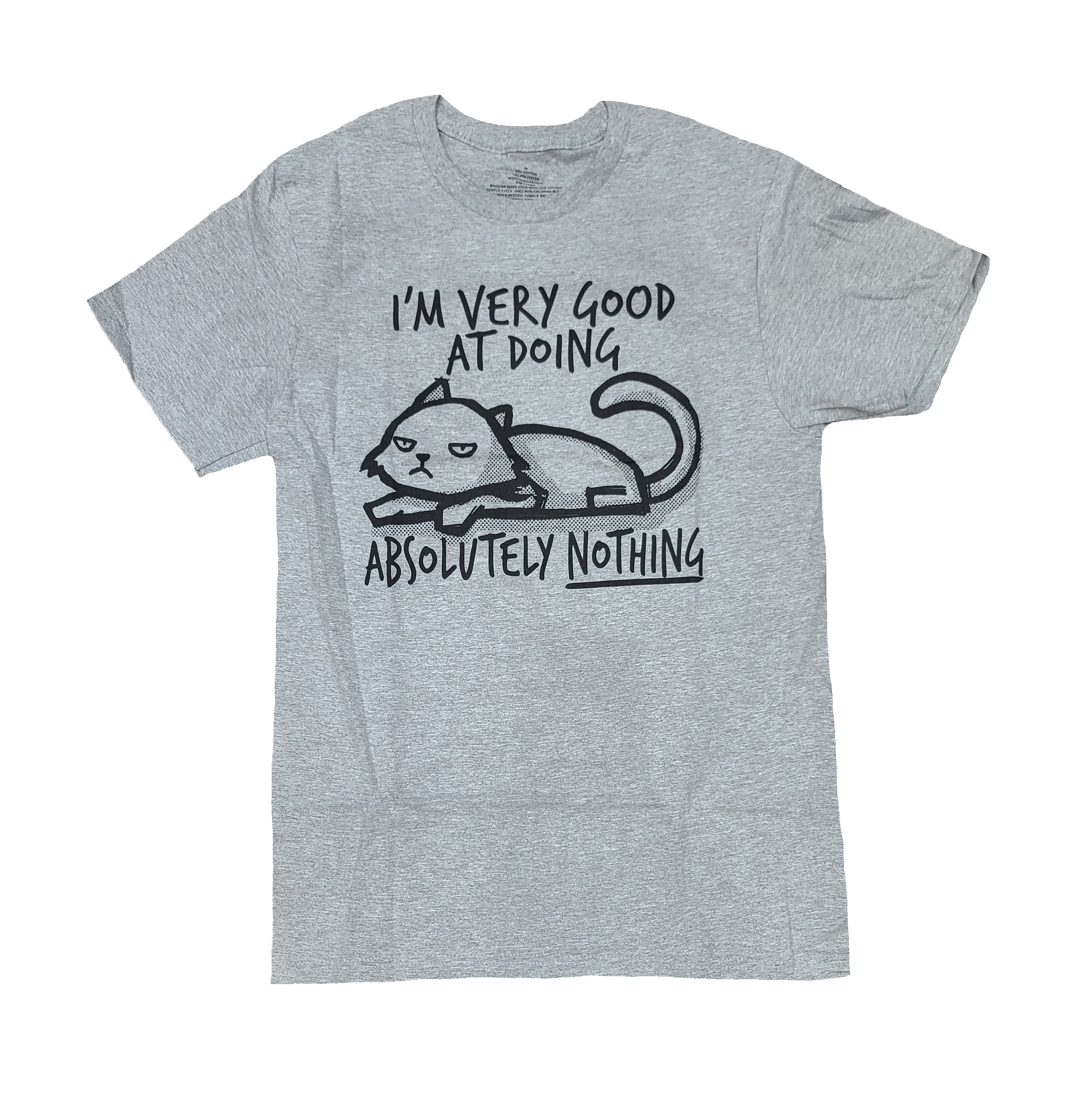 Men's I'm Very Good at Doing Absolutely Nothing Cat Gray Graphic T ...