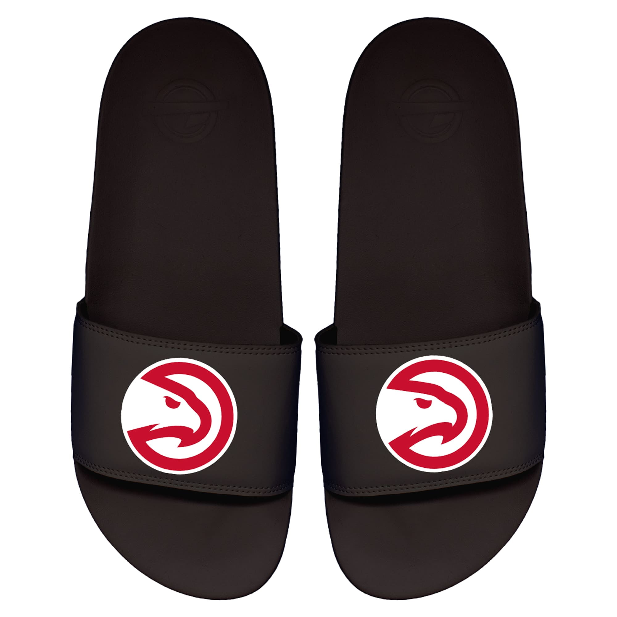 Men's ISlide Black Atlanta Hawks Primary Logo Motto Slide Sandals ...