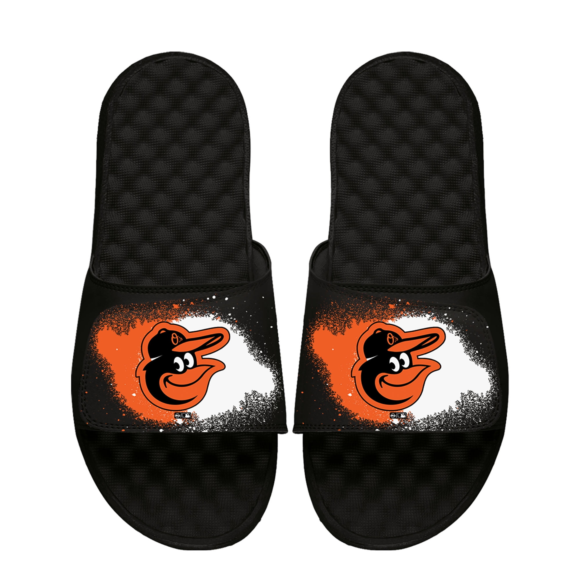 Men's ISlide Black Baltimore Orioles Spray Paint Slide Sandals ...
