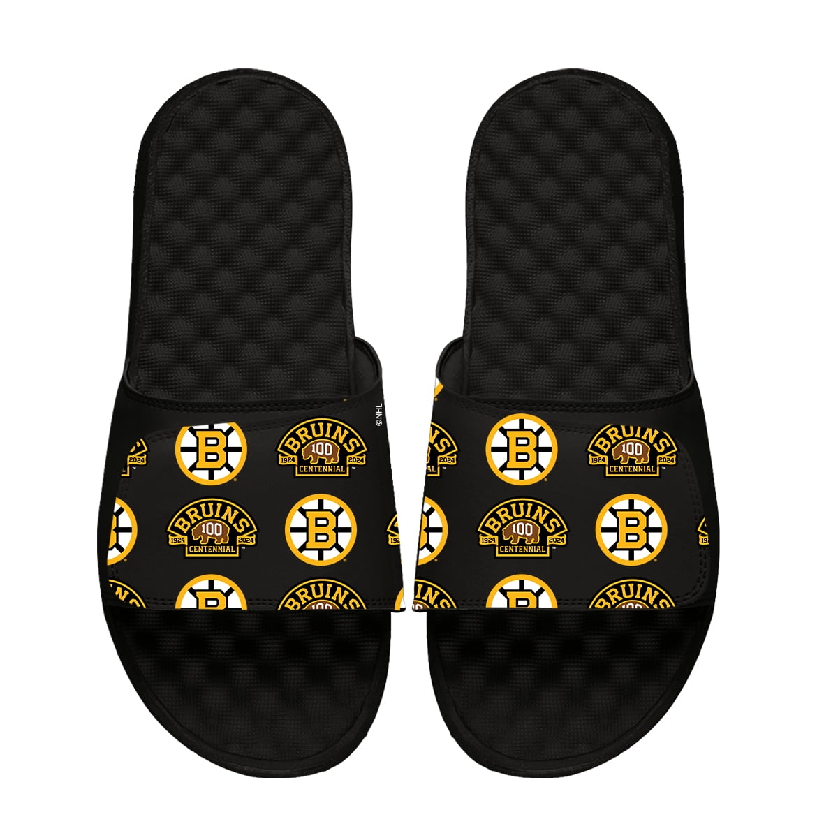 Men's ISlide Black Boston Bruins Centennial Slide Sandals - Walmart.com