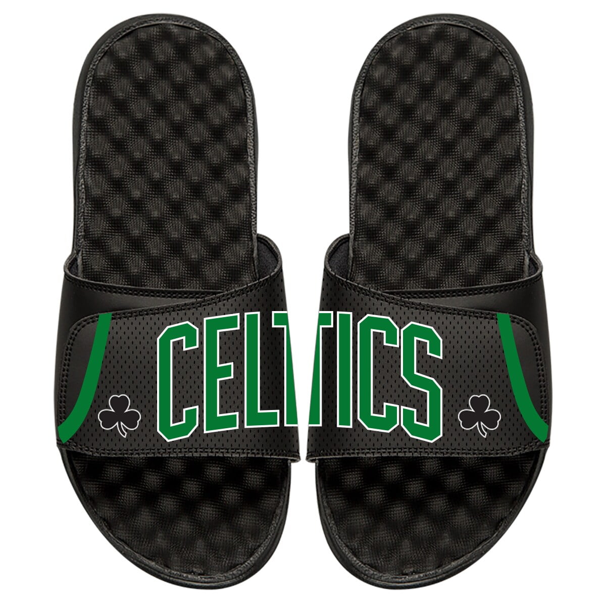 Men's ISlide Black Boston Celtics Statement Jersey Split Slide Sandals ...