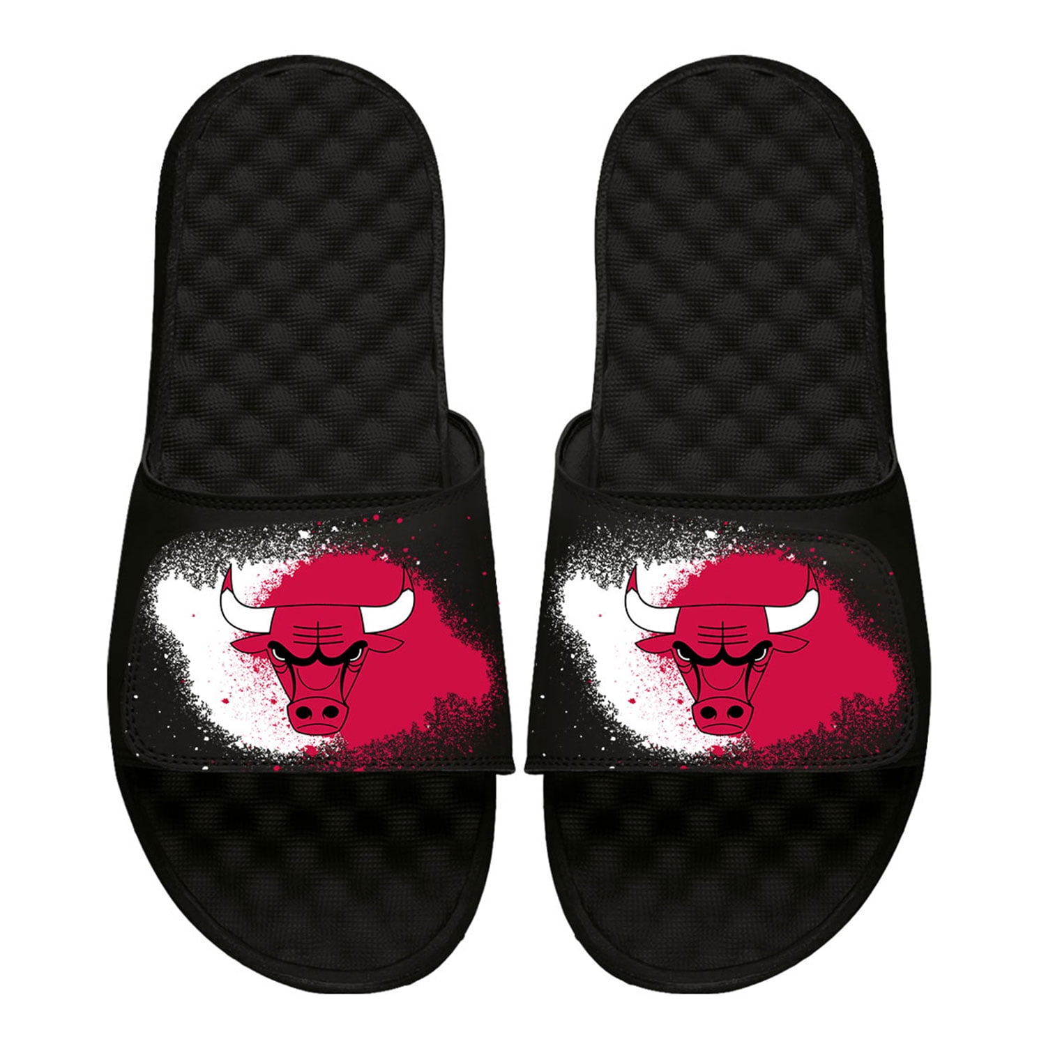 Men's ISlide Black Chicago Bulls Spray Paint Slide Sandals - Walmart.com