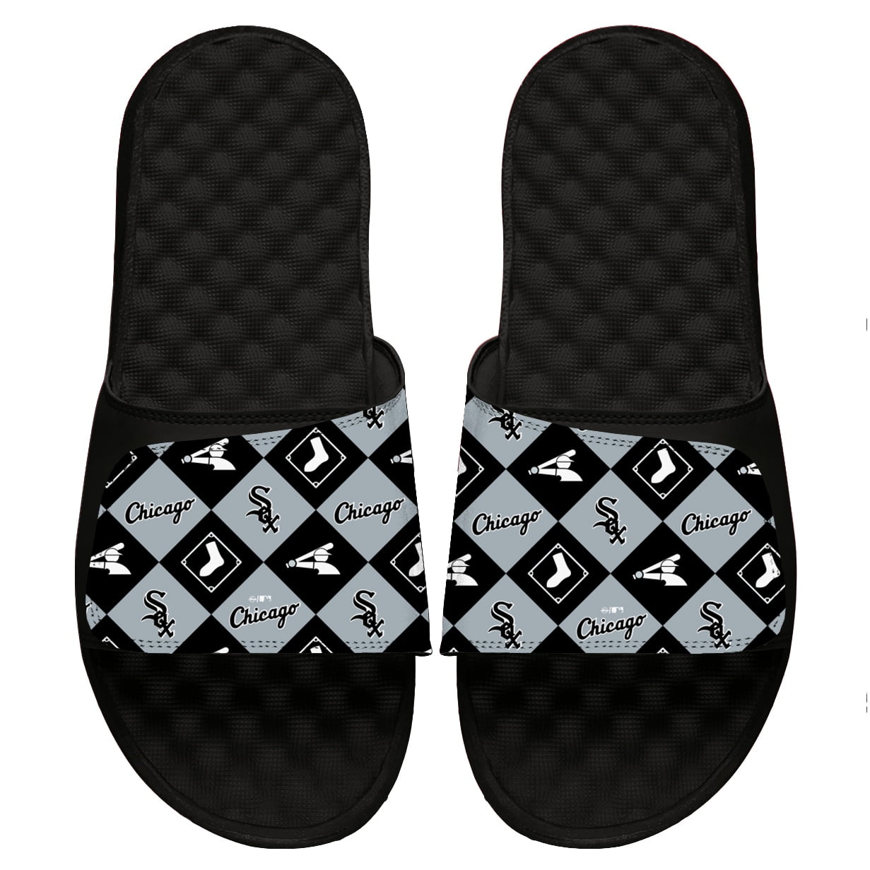 Men's ISlide Black Chicago White Sox Loudmouth Logo Slide Sandals ...