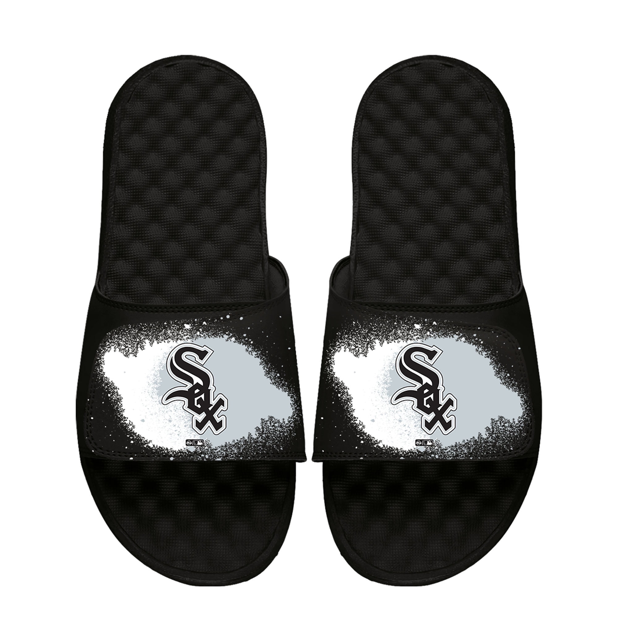 Men's ISlide Black Chicago White Sox Spray Paint Slide Sandals ...
