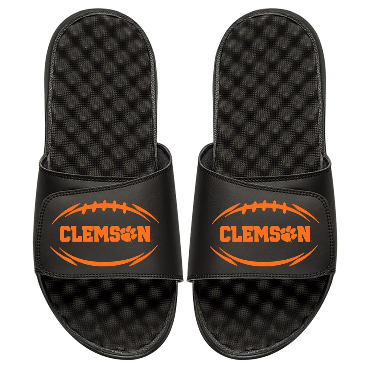 Men's ISlide Black Clemson Tigers Football Logo Slide Sandals - Walmart.com