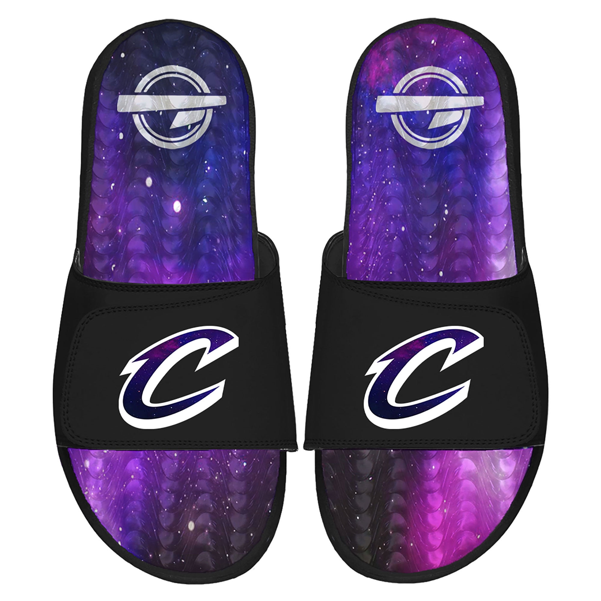 Men's ISlide Black Cleveland Cavaliers Galaxy Gel Slide Sandals ...