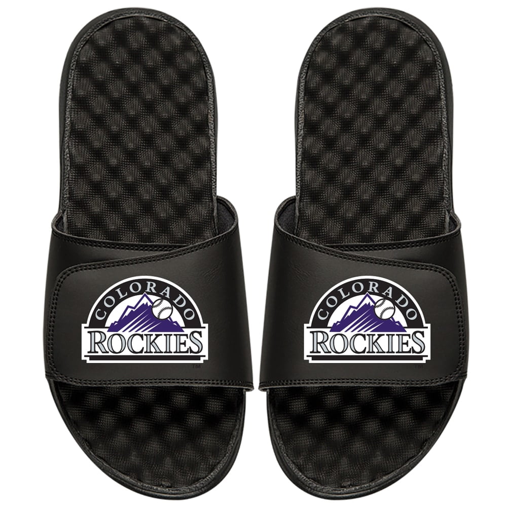 Men's ISlide Black Colorado Rockies Alternate Logo Slide Sandals ...