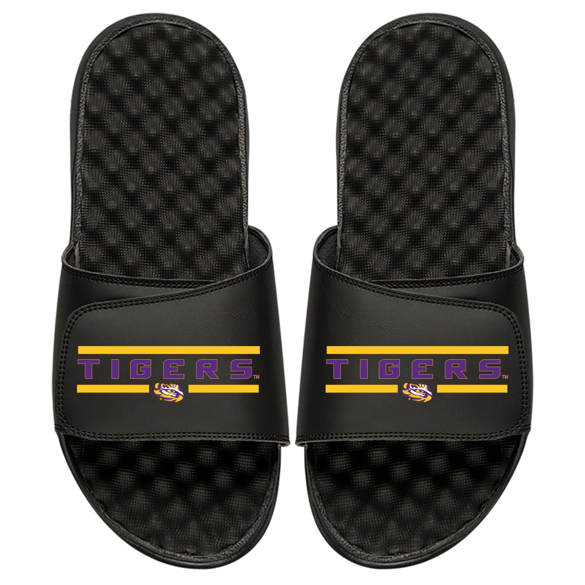 Men's ISlide Black LSU Tigers Football Bar Logo Slide Sandals - Walmart.com