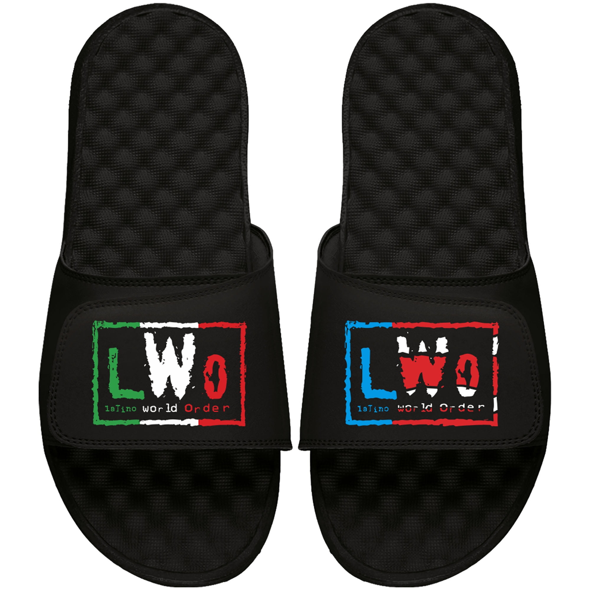 Men's ISlide Black LWO Puerto Rican & Mexican Flag Slide Sandals ...