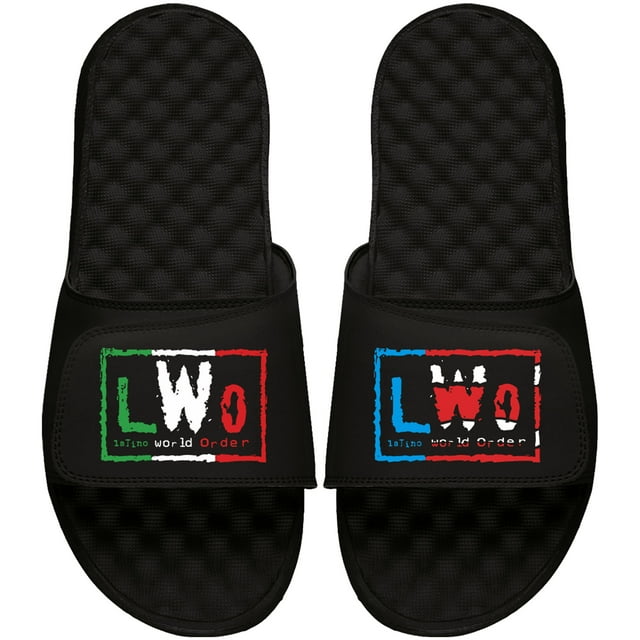 Men's ISlide Black LWO Puerto Rican & Mexican Flag Slide Sandals ...