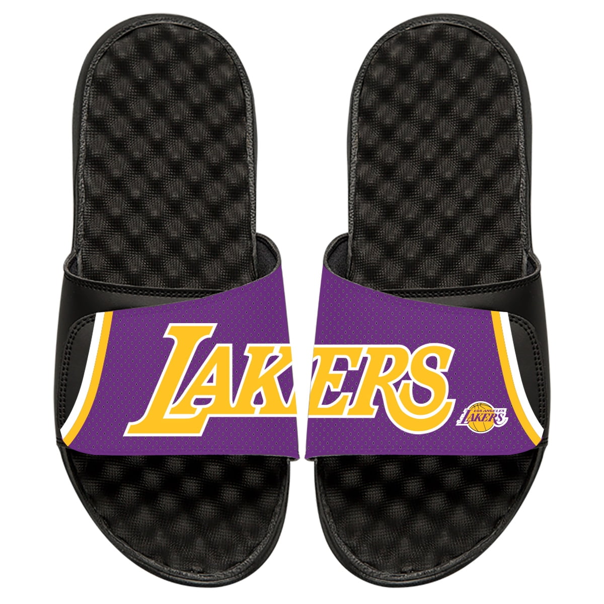 Men's ISlide Black Los Angeles Lakers Statement Jersey Split Slide ...