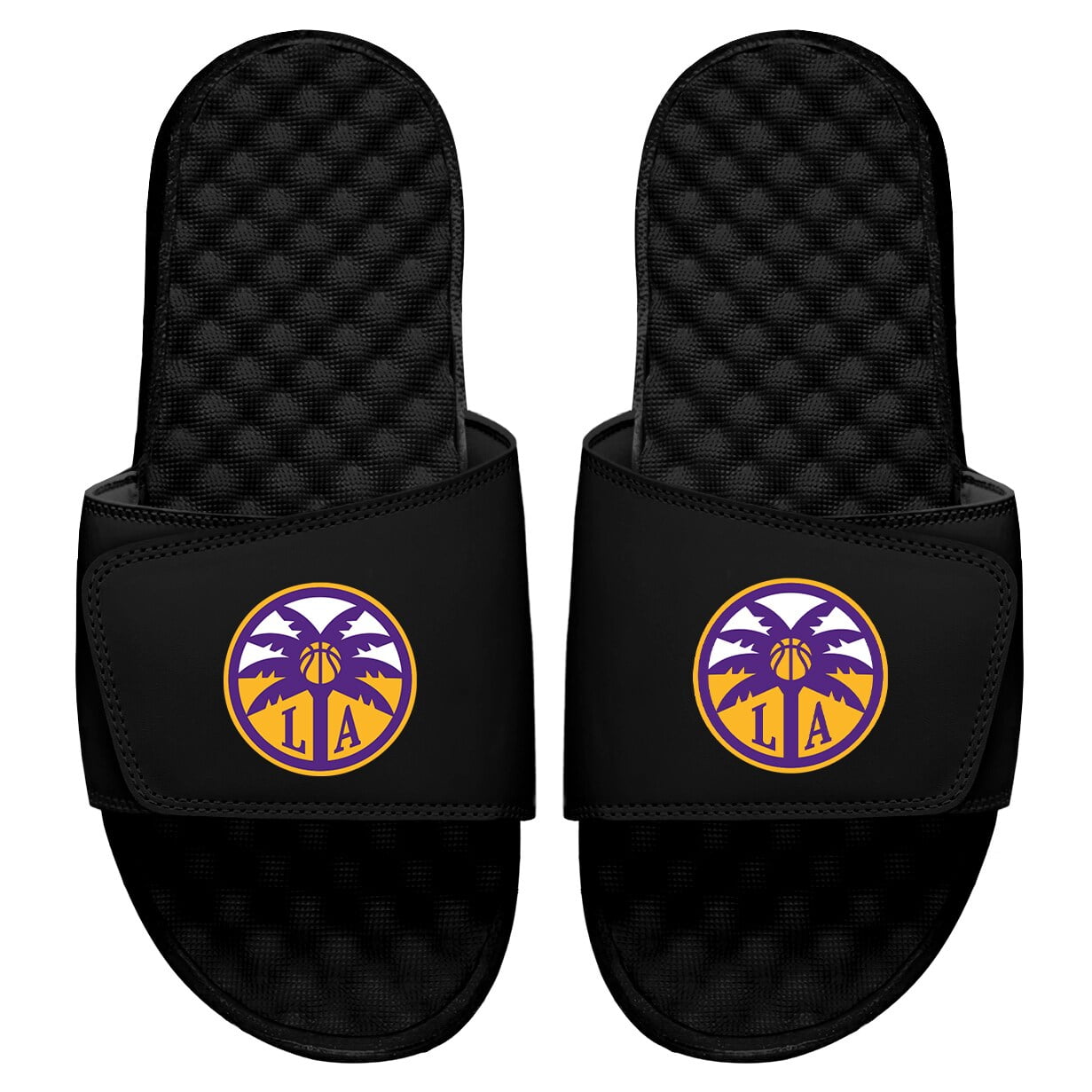 Men's ISlide Black Los Angeles Sparks Alternate Logo Slide Sandals ...