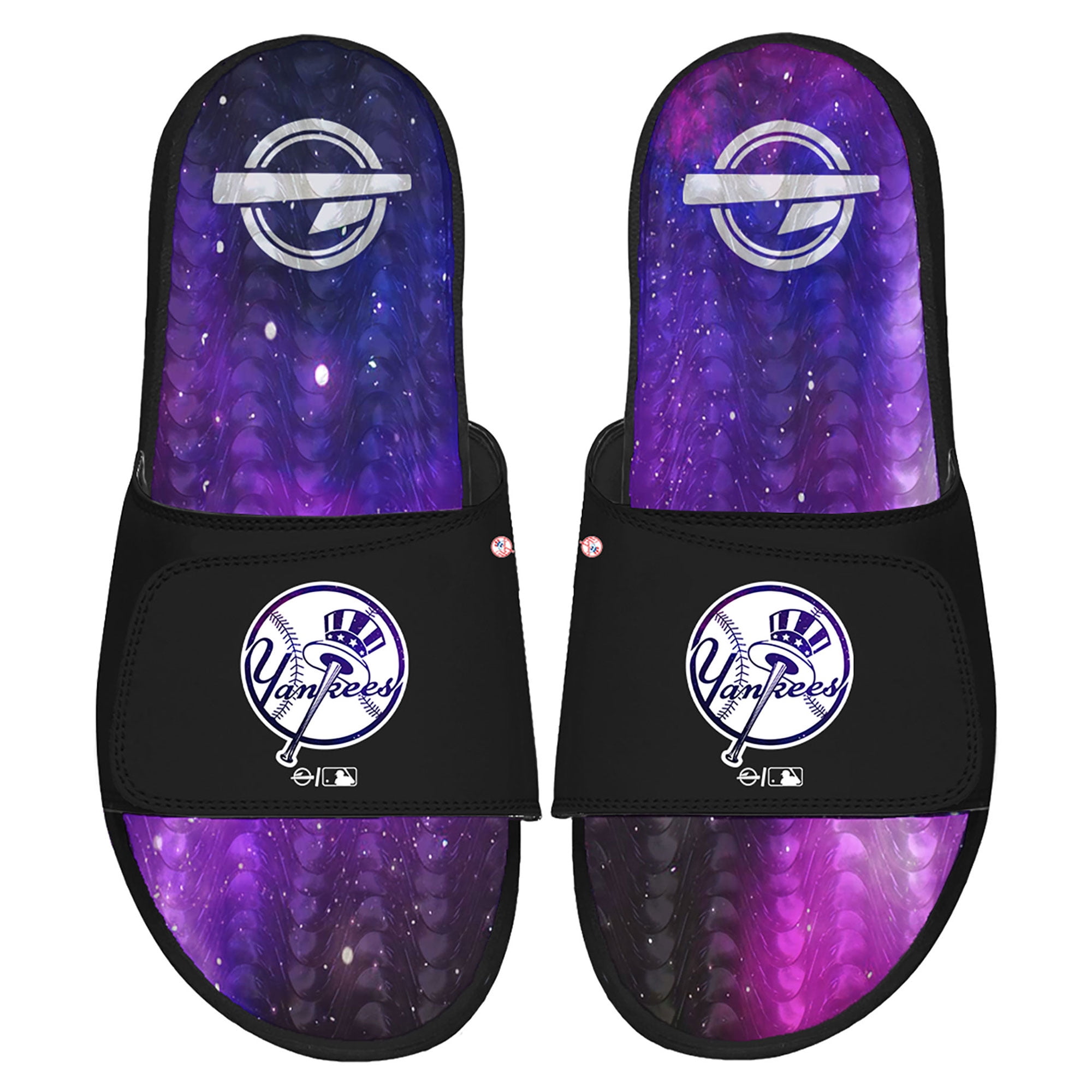 Men's ISlide Black New York Yankees Galaxy Gel Slide Sandals - Walmart.com