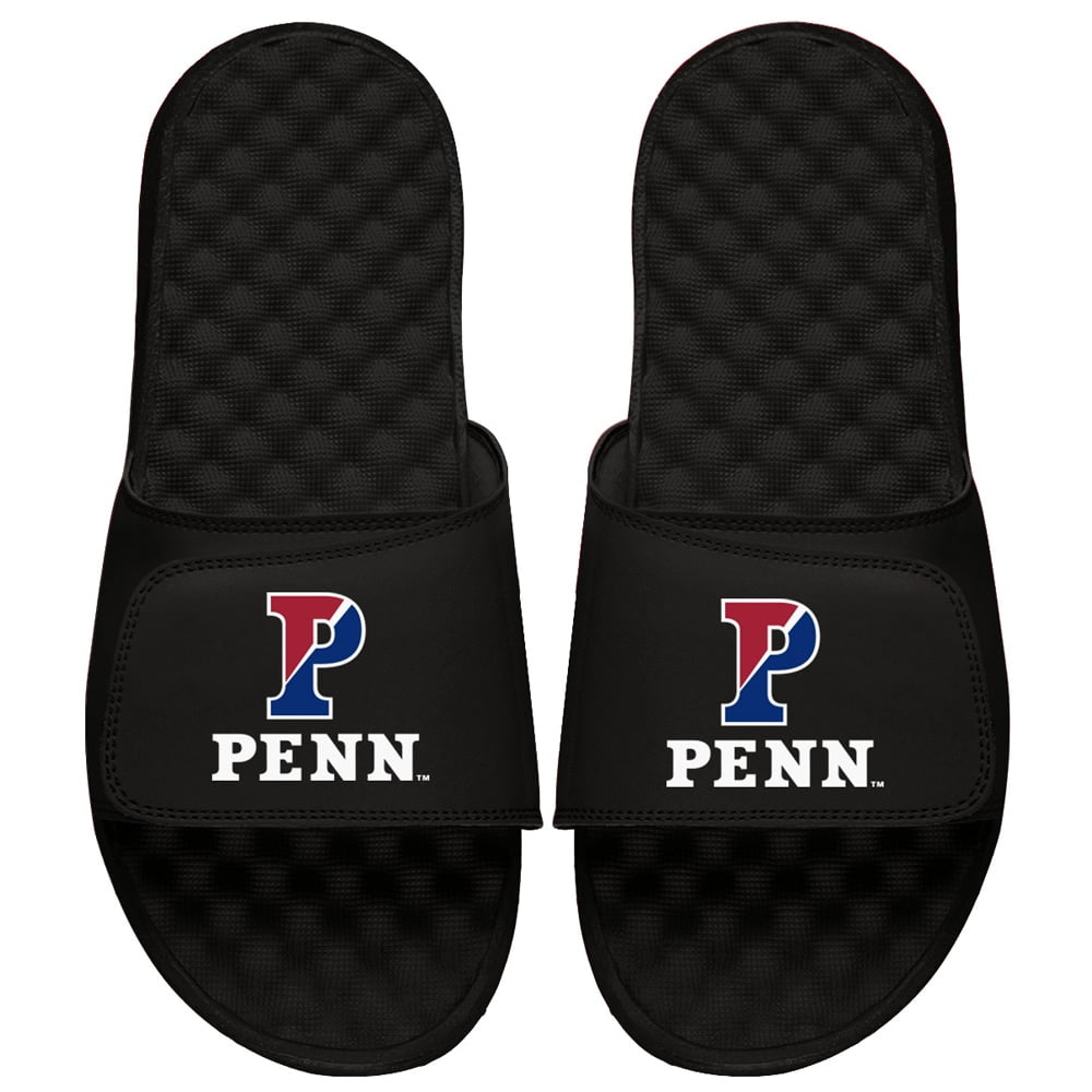 Men's ISlide Black Pennsylvania Quakers Athletic Logo Slide Sandals ...