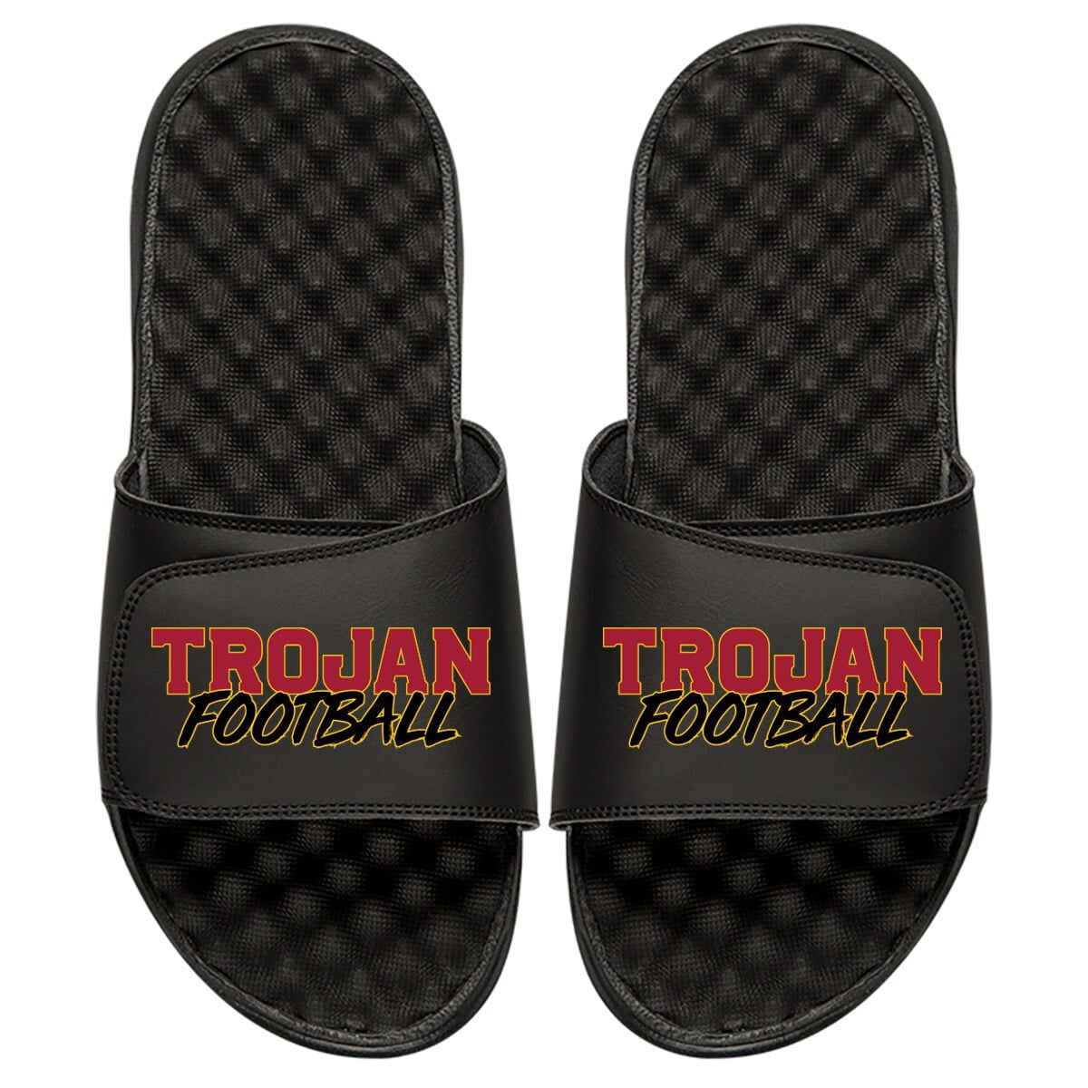 Men's ISlide Black USC Trojans Football Stacked Slide Sandals - Walmart.com