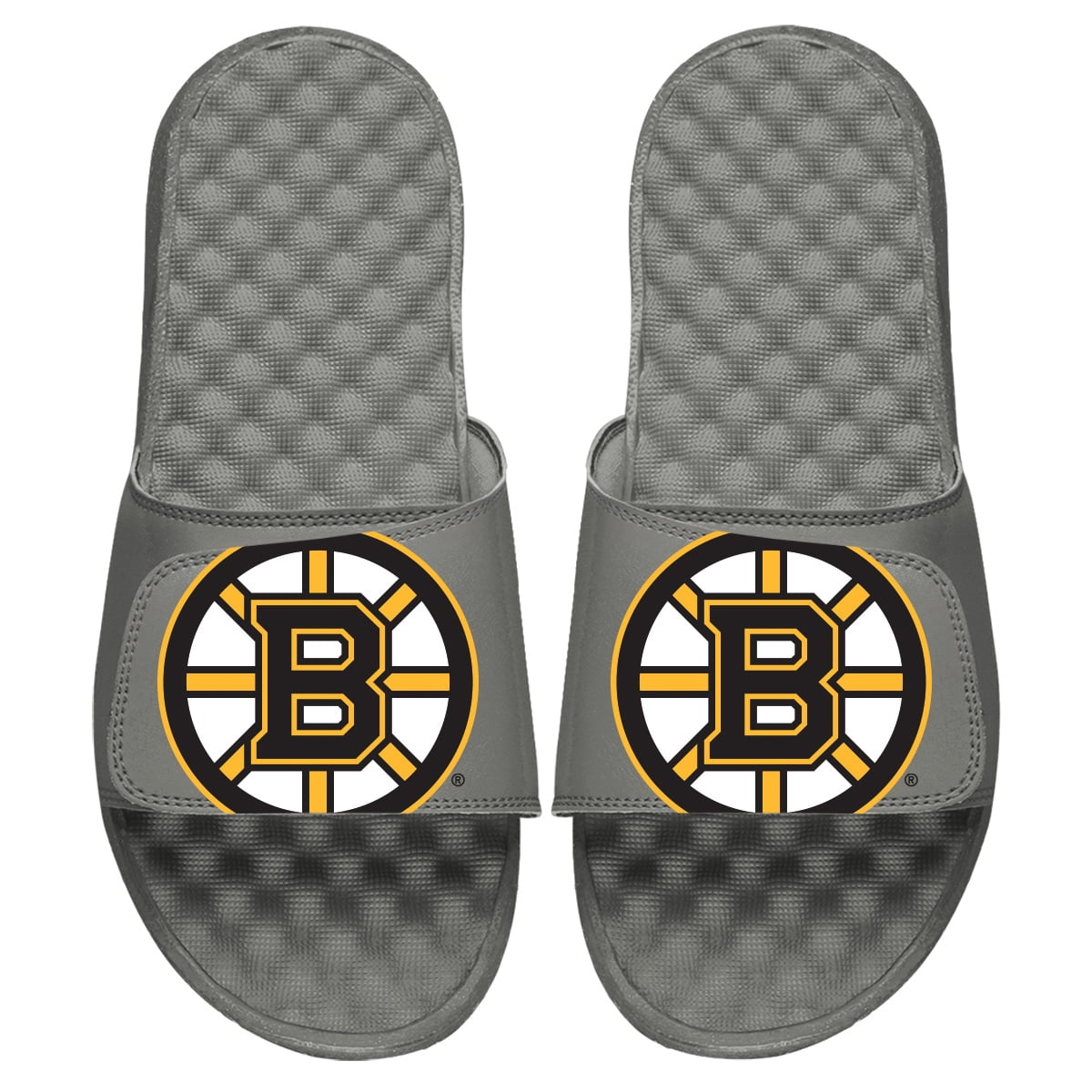 Men's ISlide Gray Boston Bruins Blown Up Logo Slide Sandals - Walmart.com
