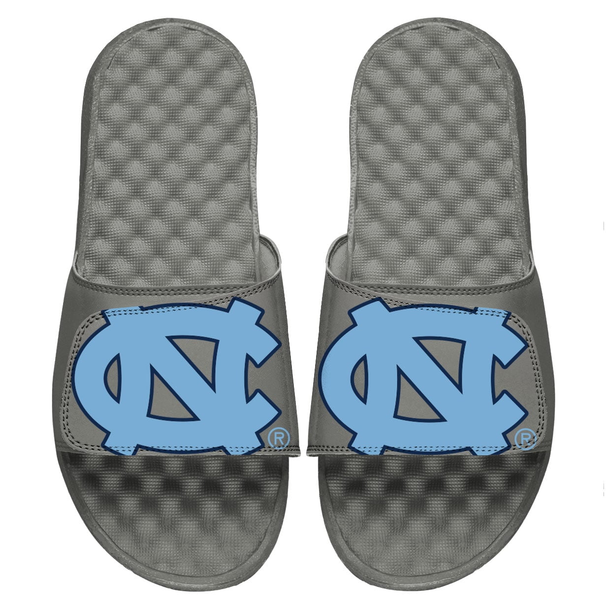 Men's ISlide Gray North Carolina Tar Heels Blown Up Logo Slide Sandals ...