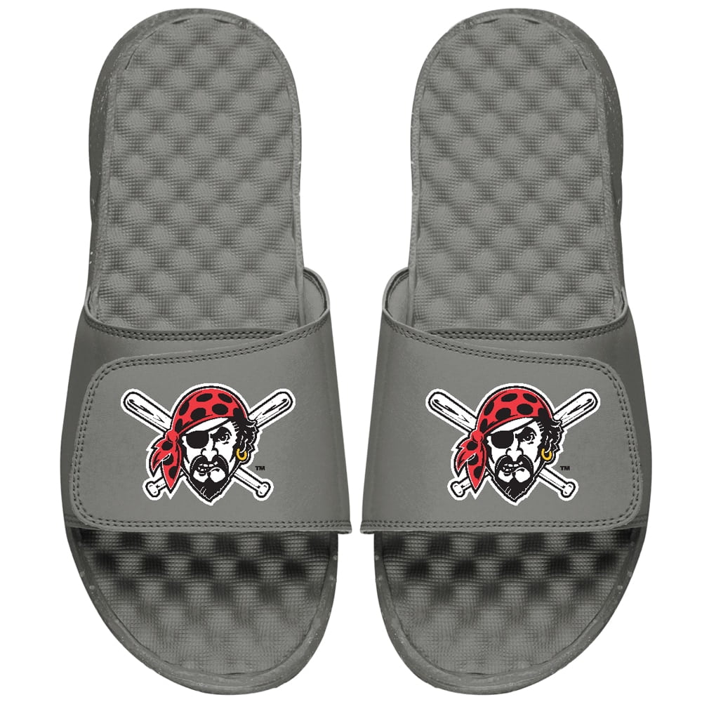 Men's ISlide Gray Pittsburgh Pirates Alternate Logo Slide Sandals ...